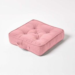 Homescapes - Rajput Sitzkissen aus 100% Baumwolle, 40 x 40 x 10 cm, pink - Pink