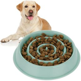 Anti Schling Napf, Futternapf für Hunde, Tiernapf 400 ml, langsames Fressen, Hundenapf spülmaschinenfest, blau - Relaxdays