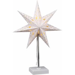 Spetebo - led Sternenlampe mit Metallfuß - 47 x 35 cm - Weihnachtsstern Tischlampe Batterie betrieben