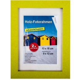 BURI Holz-Fotorahmen 13x18cm 2er Pack versch. Farben Bilderrahmen Rahmen Bilder Foto