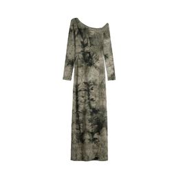 Bershka Kleid Damen Größe 40 beige / khaki / schwarz Winterkleid