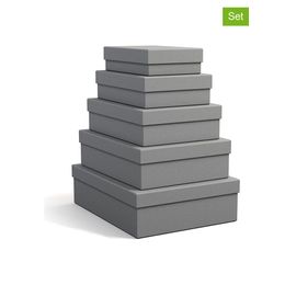 BIGsoBox 5er-Set: Aufbewahrungsboxen "Cindy" in Grau