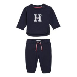 Tommy Hilfiger Shirt & Hose BABY ITHACA H SET (Set, 2-tlg., 2er) mit Logo-Stickereien, blau