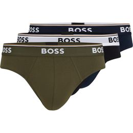 BOSS Slip, 3er-Pack, Logo-Bund, für Herren, blau, M