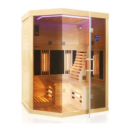 Dewello&reg; Infrarotsauna Infrarotkabine OTTAWA 140x120cm 1-2 Person inkl. 6 Vollspektrumstrahler, 4 Karbonstrahler, 2 Personen