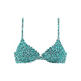 Lascana Bikinitop Damen Gr&ouml;&szlig;e 75 mint / schwarz / wei&szlig;