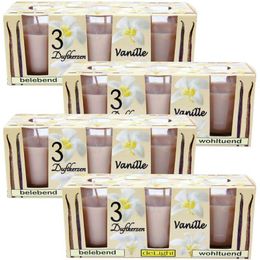 Hs Candle - Duftkerzen Classic 12er Pack im Glas, lange Brenndauer und angenehmer Duft ( Vanille ) - Gelb