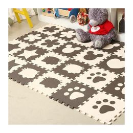 12pcs Puzzlematte Spielmatte Bodenmatte Schutzmatte Kinderteppich Krabbelmatte Mickey/Herz/Hundepfote/Blütenblatt/Pentagramm