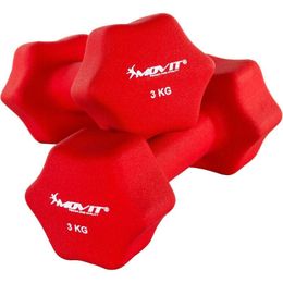Movit® 2er Set 3,0 kg Neopren Hanteln Kurzhantel, Rot