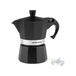 Italienische Aluminium-Kaffeemaschine black Orbegozo Fassungsvermögen 3 Tassen.