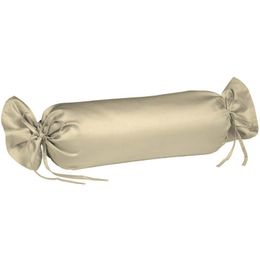 Fleuresse Interlock-Jersey-Kissenbezug uni colours, Farbe beige 2043 Größe 40 x 15 cm Nackenrolle
