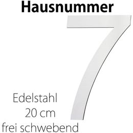 Edelstahl Hausnummer 20 cm Groß Gross Haus Nummer 7 Zahlen Hausnummernschild Hausnummern Schild Gebürstet 2D Arial V2Aox