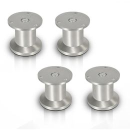 4er Set Möbelfüße Tischbeine Sockelfuß Tischfuß Möbel Aluminium.Höhe:60 mm Durchmesser: 40 mm Höhenverstellung: + 15 mm - Tolletour