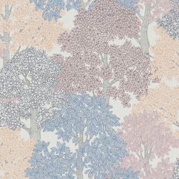 Skandinavische Tapete mit Bäumen Wald Tapete in Pastellfarben für Schlafzimmer und Kinderzimmer Scandi Vliestapete mit Baum Muster - Bunt, Blau,