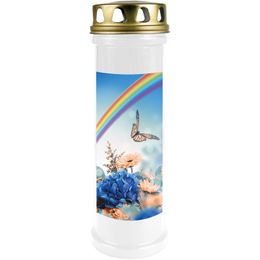 5er Pack Grabkerzen mit Motiv, Grablicht mit Brenndauer von ca. 4 Tage, Motiv: Regenbogen, in vielen weiteren Varianten