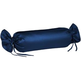 Interlock-Jersey-Kissenbezug uni colours dunkelblau 6061 Größe 40 x 15 cm Nackenrolle - Fleuresse