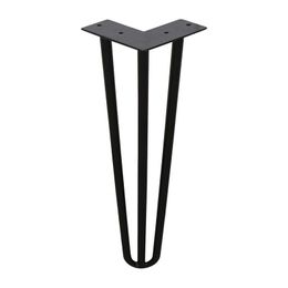 VINGO 4x Hairpin Legs Möbelbeine Tischläufer schwarz Hairpin Legs 3 Bügel, für Esstisch 20cm
