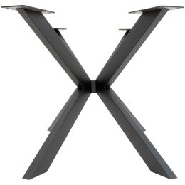 Tischgestell kreuz, Design Schwerlast Kreuzgestell massive Tischkufen Stahl Tischbeine, Esstisch, Schreibtisch, Konferenztisch - H43 x B58 x L98 cm
