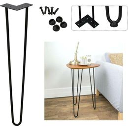 Hairpin Legs, 4er Set, 15 cm, schwarz, 3 Streben Tischbeine aus Stahl - HENGDA