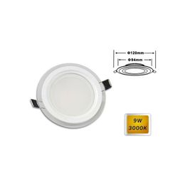 Meditrade GmbH SCHLANKES LED PANEEL EINBAU RUND GLAS KANTE 9W LICHT 6500K 3000K 4000K P-94ET Warmes Weiß - Warmes Weiß