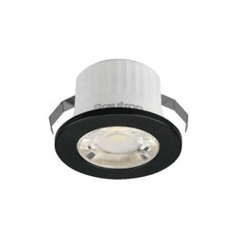 Braytron LED Mini Einbaustrahler 3W Spot IP54 Wassergeschützt 240 Lumen 3000K Warmweiß Einbauleuchte Spotlight Rund Schwarz