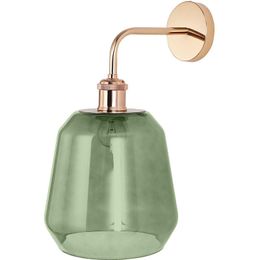 PRIVATEFLOOR Wandleuchte - Lampenschirm aus Glas - Alessia Grün - Glas, Metall - Grün
