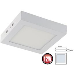 Braytron 12W led Deckenleuchte Neutralweiß 910 Lumen 170 x 170 mm Aufputz Lampe Eckig Decke Beleuchtung inkl. Trafo