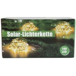 BURI Solar-Lichterkette 100 Micro-LEDs 9,9m Warmweiß Drahtlichterkette Gartendeko