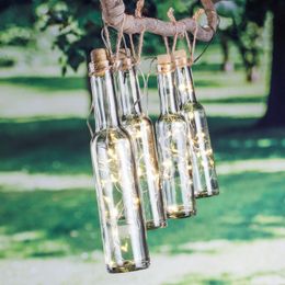 Spetebo LED Solar Flaschen Lichterkette - 48 LED - Garten Deko Beleuchtung