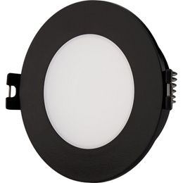 Runder Downlight-Ring für GU10 / MR16 Leuchtmittel - Opale Abdeckung - Ausschnitt ø 75-80 mm - IP54 Farbe Schwarz - Schwarz