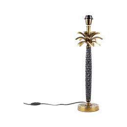 Qazqa - Art Deco Tischlampe Gold ohne Schirm - Areka - Bronze