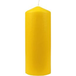 Hs Candle - Wachskerzen Stumpenkerzen Ø8cm x 20cm ( viele Farben ) - Lange Brenndauer - Hergestellt in eu - Kerzen Blockkerzen - Wachs Stumpen - Gelb
