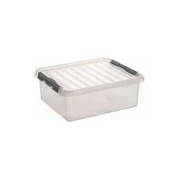 Sunware Kunststoff-Box Q-Line 25 l mit Deckel transparent Aufbewahrungsbox