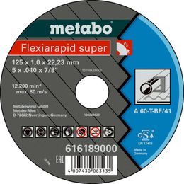 Metabo Flexiarapid super 115x1,0x22,23 Stahl, Trennscheibe, gerade Ausführung