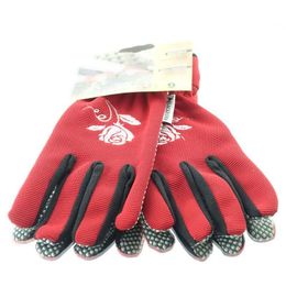 Blackfox® Garten - Handschuhe Lady´s Line Rose Rot Größe 9/L