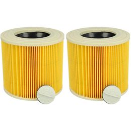 Filterset 2x Faltenfilter kompatibel mit Kärcher se 4001 Waschsauger, se 4001 Nass- & Trockensauger - Filter, Patronenfilter, Gelb - vhbw