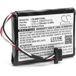 Akku Ersatz für Magellan 338937010172, T300-3 für gps Navigation Navi (750mAh, 3,7V, Li-Ion) - vhbw