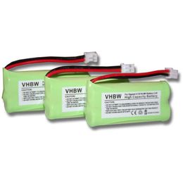 vhbw 3x NiMH Akku 700mAh (2.4V) kompatibel mit schnurlos Festnetz Telefon Siemens Gigaset AS150 Duo, AS150 Trio, AS160 Ersatz für V30145-K1310-X359,