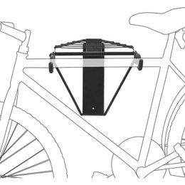 Fahrradhalterung für 1-2 Fahrräder, Fahrradhalter zur Wandmontage max. 50 kg, HxBxT 32 x 30 x 52 cm, schwarz - Relaxdays