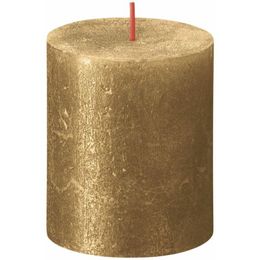 bolsius Stumpenkerze Rustik Shimmer Gold 8 cm Stumpen- und Kugelkerzen