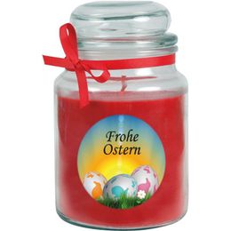 Duftkerze als Ostergeschenk ( Rosen-Duft ), Design: Ostereier - Kerze als Osterdeko - 500g. Wachs mit ca. 110 Stunden Brenndauer - Rot