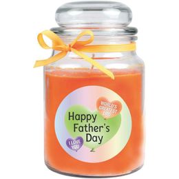 Duftkerze im Bonbonglas zum Vatertag, Duft: Honigmelone ( Orange ), 500g - Brenndauer bis zu 110 Stunden, Kerze aus Glas mit Duft - Orange