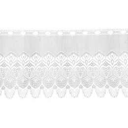Bistrogardine Jacquard in weiß 160x45cm (BxL) mit Stangendurchzug Design Clara - Weiß