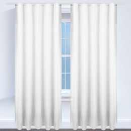 Gardine mit Universalband 140x245 cm in Weiß, blickdichter Vorhang mit Kräuselband in vielen Variationen - Weiß