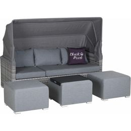 Primaster Polyrattan Alu Lounge Sofa St.Tropez Gartensofa Gartencouch