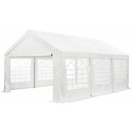 Juskys Partyzelt Gala 4 x 6 m - UV-Schutz Plane, flexible Seitenwände - Pavillon stabil, groß - Outdoor Party Garten - Zelt Festzelt Weiß