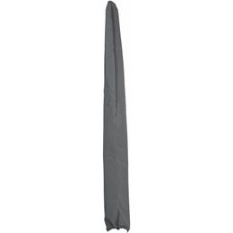 HHG Schutzhülle für 2,70m Alu Halb-Sonnenschirm Lorca, Abdeckhülle Cover mit Kordelzug anthrazit - grey