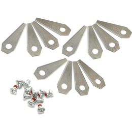 TRADESHOP 12x Ersatzmesser Ersatzklingen Edelstahl kompatibel mit Bosch Indego 1000 Connect, m+ 700 / Silber, extra scharf, 49mm breit, 1mm Höhe - Trade-shop