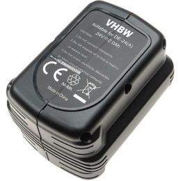 vhbw - Akku Ersatz für Dewalt DE0240, DE0240-XJ, DE0241, DE0243, DE0243-XJ, DW0240 für Elektrowerkzeug (2000mAh NiMH 24 v)