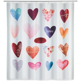 Duschvorhang Love, Textil (Polyester), 180 x 200 cm, waschbar, Mehrfarbig, Polyester mehrfarbig - mehrfarbig - Wenko
